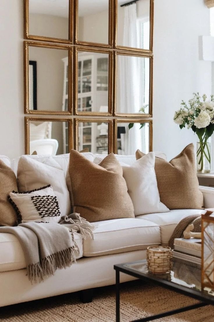 How to decorate the wall above your sofa 19 Chic Creative Ideas You Must See ASHLINA KAPOSTA